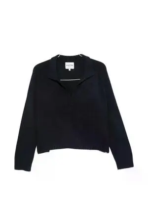 KUJTEN Aenora Polo-collar Raglan-sleeve Sweater - Blue