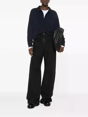 KUJTEN Aenora Polo-collar Raglan-sleeve Sweater