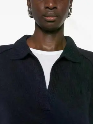 KUJTEN Aenora Polo-collar Raglan-sleeve Sweater