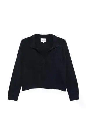 KUJTEN Aenora Polo-collar Raglan-sleeve Sweater - Blue