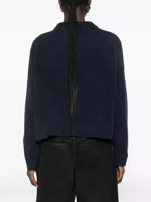 KUJTEN Aenora Polo-collar Raglan-sleeve Sweater - Blue