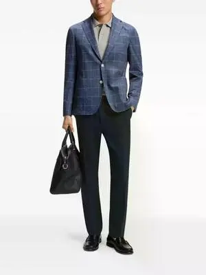 BOSS Drawstring-waist Stretch-twill Chino Pants - Blue