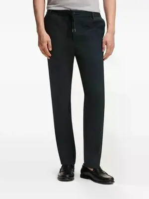 BOSS Drawstring-waist Stretch-twill Chino Pants - Blue