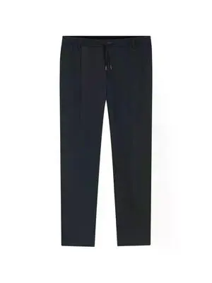 BOSS Drawstring-waist Stretch-twill Chino Pants - Blue