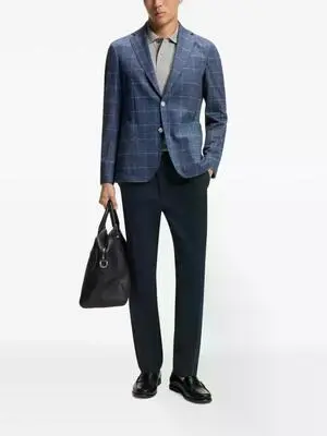 BOSS Drawstring-waist Stretch-twill Chino Pants - Blue