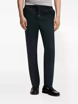 BOSS Drawstring-waist Stretch-twill Chino Pants - Blue