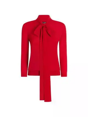 Dolce & Gabbana Bow-detail Long-sleeve Sweater - Red