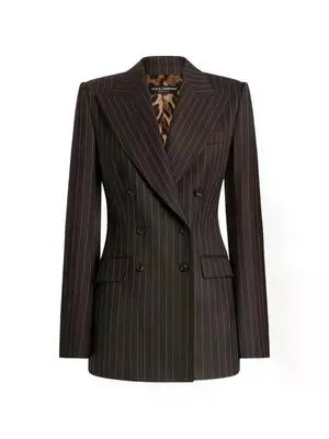 Dolce & Gabbana Turlington Double-breasted Twill Pinstripe Jacket - Brown