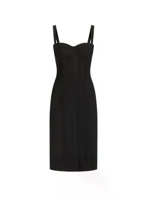 Dolce & Gabbana Pinstripe Wool Dress - Black