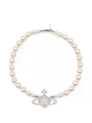 VIVIENNE WESTWOOD Orb Faux-pearl Necklace - Neutrals