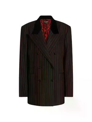 Dolce & Gabbana Double-breasted Pinstripe Wool Jacket