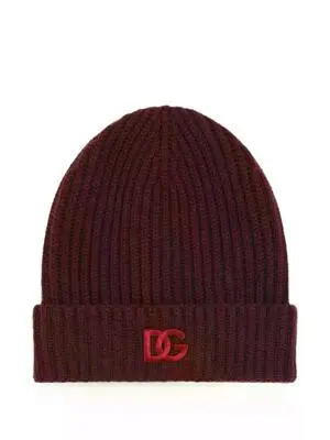 Dolce & Gabbana English Rib Knit Beanie - Red