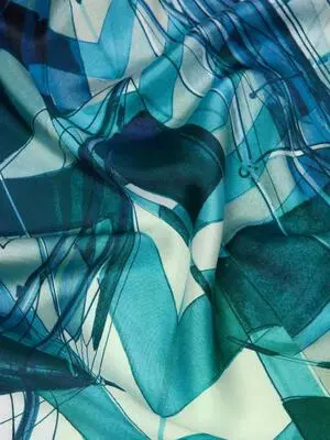 Max Mara Printed Silk Foulard Sky