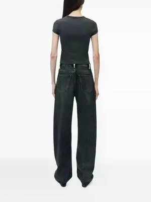 Alexander Wang Crystal Hotfix Logo Pocket Blow Up Jeans
