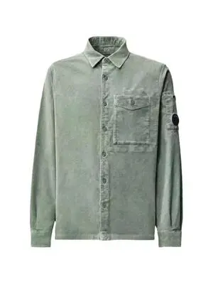C.P. COMPANY Corduroy Long-sleeve Lens Button Shirt - Green