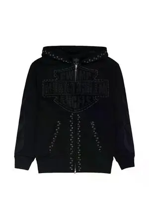 MURD333R.FM Chop333r Rhinestone-embellished Zip-up Hoodie - Black