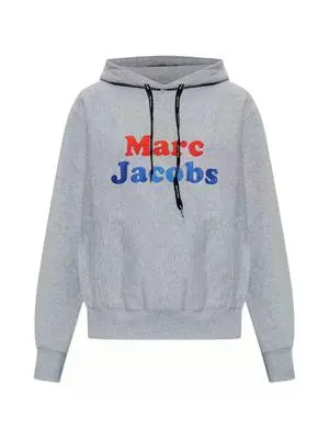 Marc Jacobs Logo-embroidered Cotton Hoodie - Grey