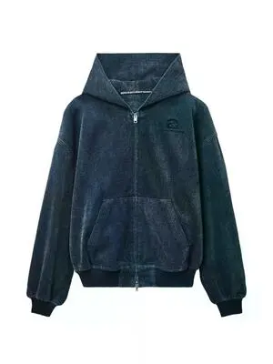 Alexander Wang Brushed Denim Oversized Hoodie - Blue