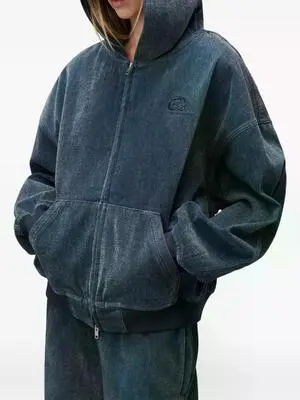 Alexander Wang Brushed Denim Oversized Hoodie