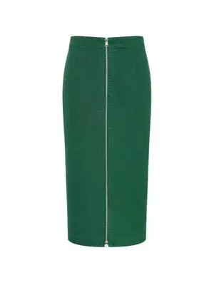 N°21 Zip-fastening Denim Midi Skirt