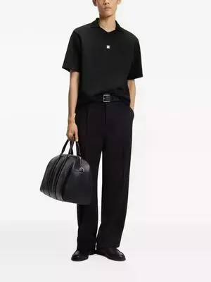 Hugo Structured Cotton-blend Polo Shirt With Johnny Collar