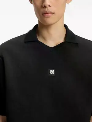 Hugo Structured Cotton-blend Polo Shirt With Johnny Collar
