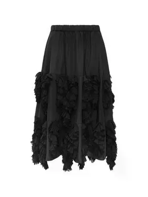Comme Des Garçons Layered Ruffled Midi Skirt - Black