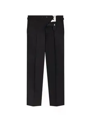 FURSAC Satin-trimmed Virgin-wool Trousers - Black