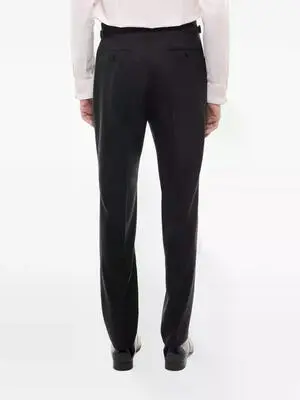 FURSAC Satin-trimmed Virgin-wool Trousers