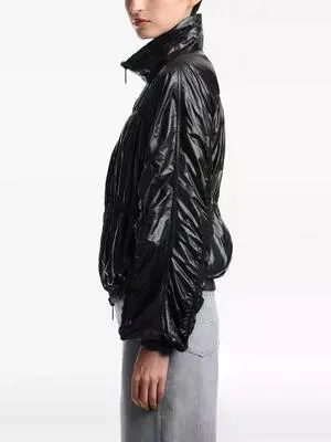 Emporio Armani Ruched Zip-up Jacket - Black