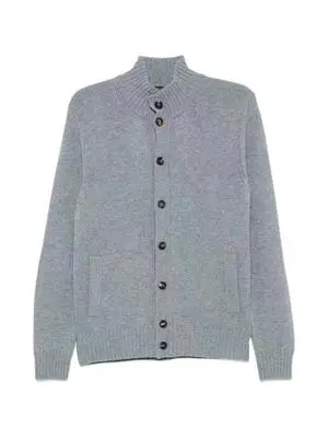 ZANONE Button-up High-neck Cardigan - Blue