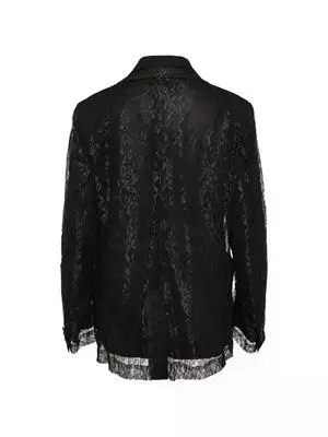 Comme Des Garçons Lace-overlay Layered Blazer