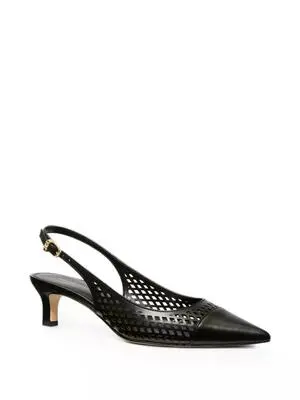 Michael Kors Amara Laser-cut Leather Slingback Pumps - Black