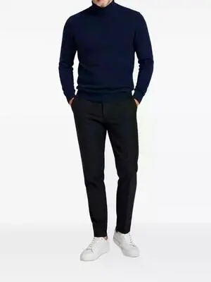 FRANZESE COLLECTION Ribbed Turtleneck Sweater - Blue