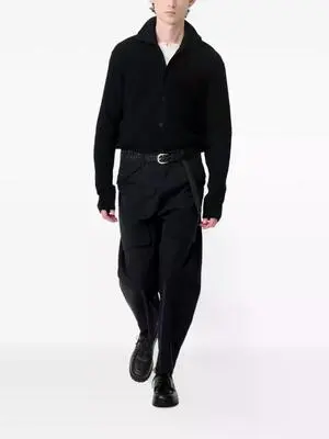 Studio Nicholson Oran High-collar 12-gauge Knit Cardigan - Black