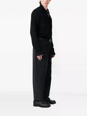 Studio Nicholson Oran High-collar 12-gauge Knit Cardigan - Black