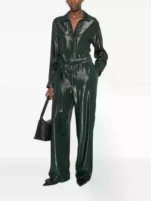 INDRESS Metallic-effect Belted Jumpsuit