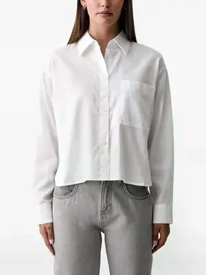 Armani Exchange Logo-jacquard Chest-pocket Shirt - White