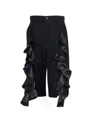Noir Kei Ninomiya Ruffle-trimmed Cropped Trousers