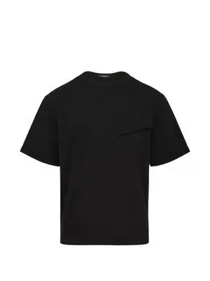We11Done Logo-patch Pin-tucked T-shirt
