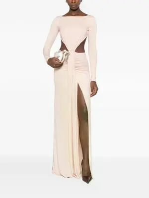 Elisabetta Franchi Cut-out Ruched Maxi Dress