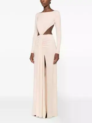 Elisabetta Franchi Cut-out Ruched Maxi Dress
