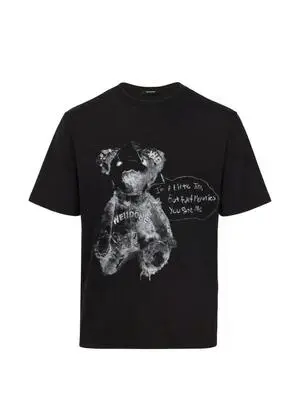 We11Done Pierced Teddy Graphic-print T-shirt - Black