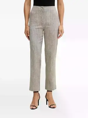 Sisley Pinstriped Tailored Trousers - Neutrals