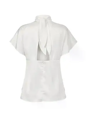 ISABELLE BLANCHE Bow-embellished Satin Blouse