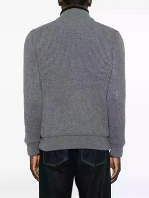 BARBA NAPOLI Ribbed-knit Sweater With Faux-fur Collar