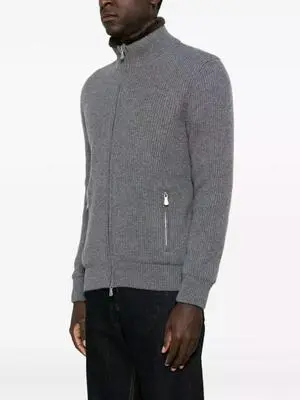 BARBA NAPOLI Ribbed-knit Sweater With Faux-fur Collar