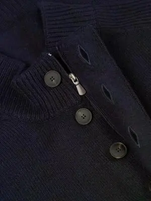 GRAN SASSO Button-fastening High-neck Sweater