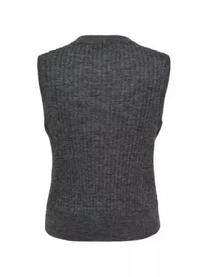LEE MATHEWS Ribbed-knit V-neck Vest