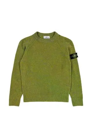 Stone Island Mouliné Cotton Chenille Crewneck Jumper - Green
